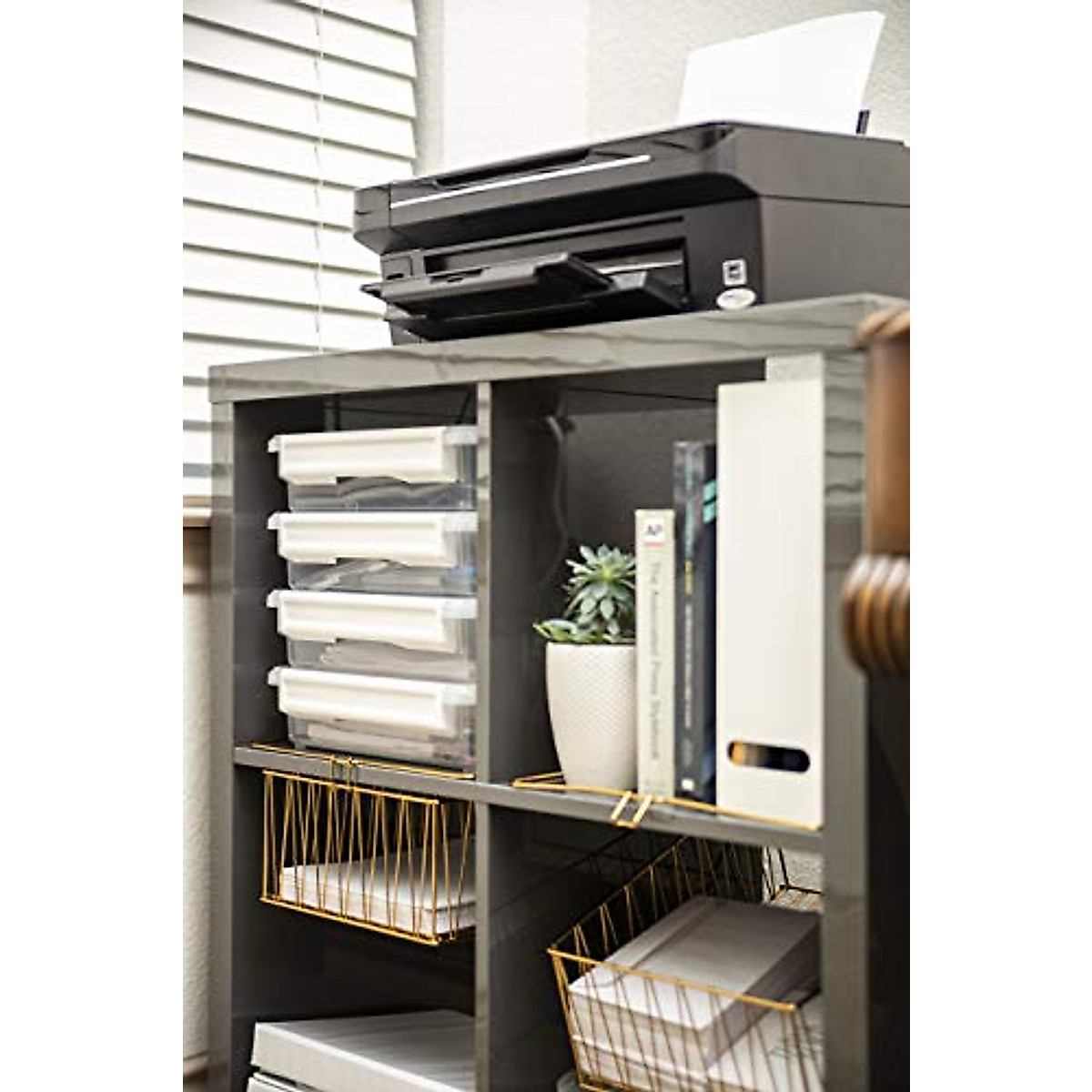 Plano PLA1313 Single Cubby Cube | Clear Storage Bin with Secure Latch, Clear with White Latch