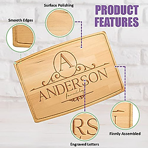 Tayfus Personalized Cutting Boards - Custom Laser Engraved Wood Chopping Block - USA Handmade - Best Wedding, Housewarming, Anniversary, Birthday, Christmas Gifts For Friends, Couples, Family, Parents