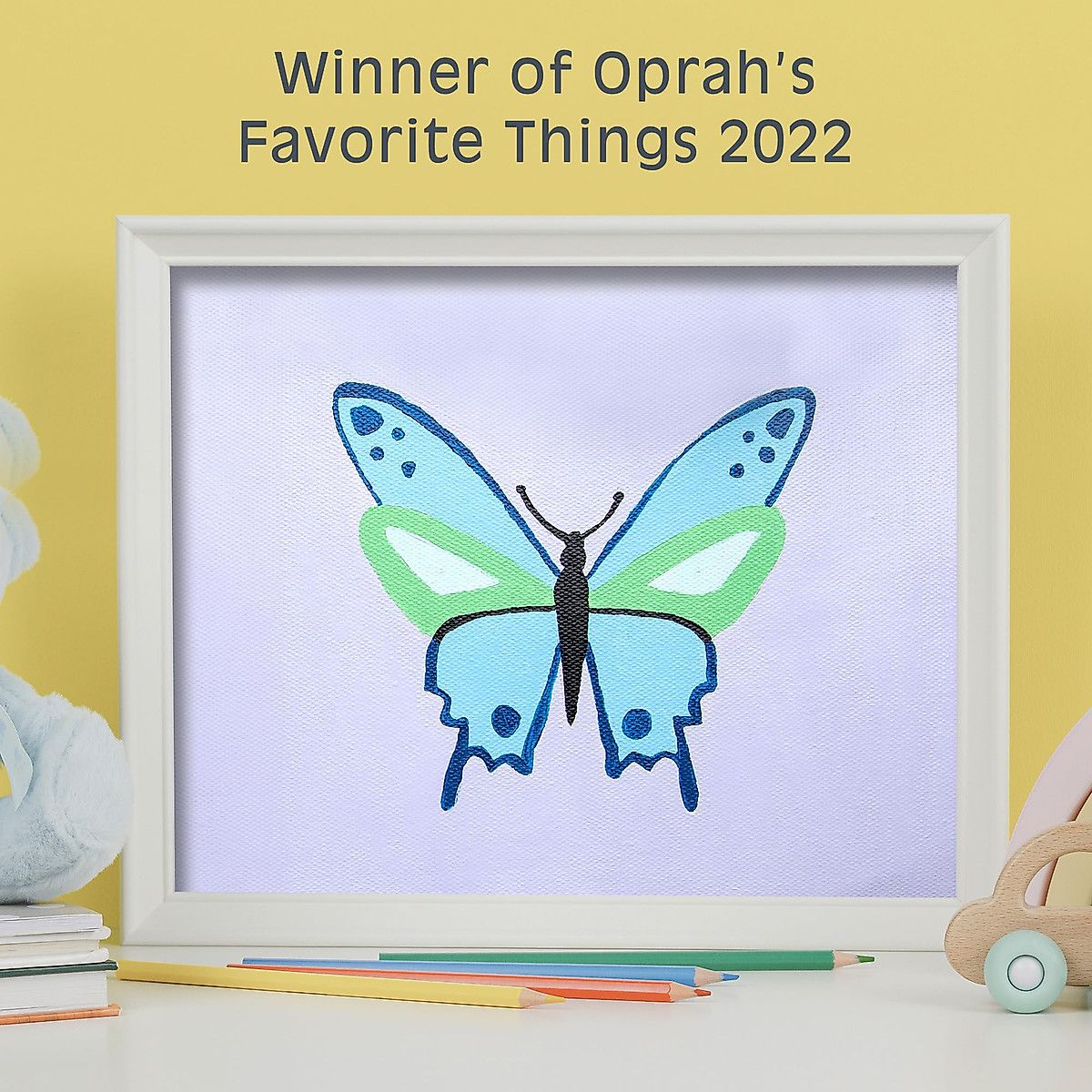 Pink Picasso Kits Paint by Number for Kids Ages 8-12 | DIY Beginner Kids Craft Kit Acrylic Paint Canvas Painting Art Kits & Wall Decor as Seen On Shark Tank | (Butterfly) 8x10-Paint Kit Set