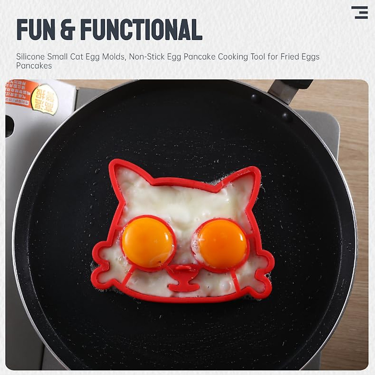 Breakfast Omelette Mold Easy To Clean Custom Silicone Pancake Dog Frog Egg Fired Mould (Yellow-SmileFace)