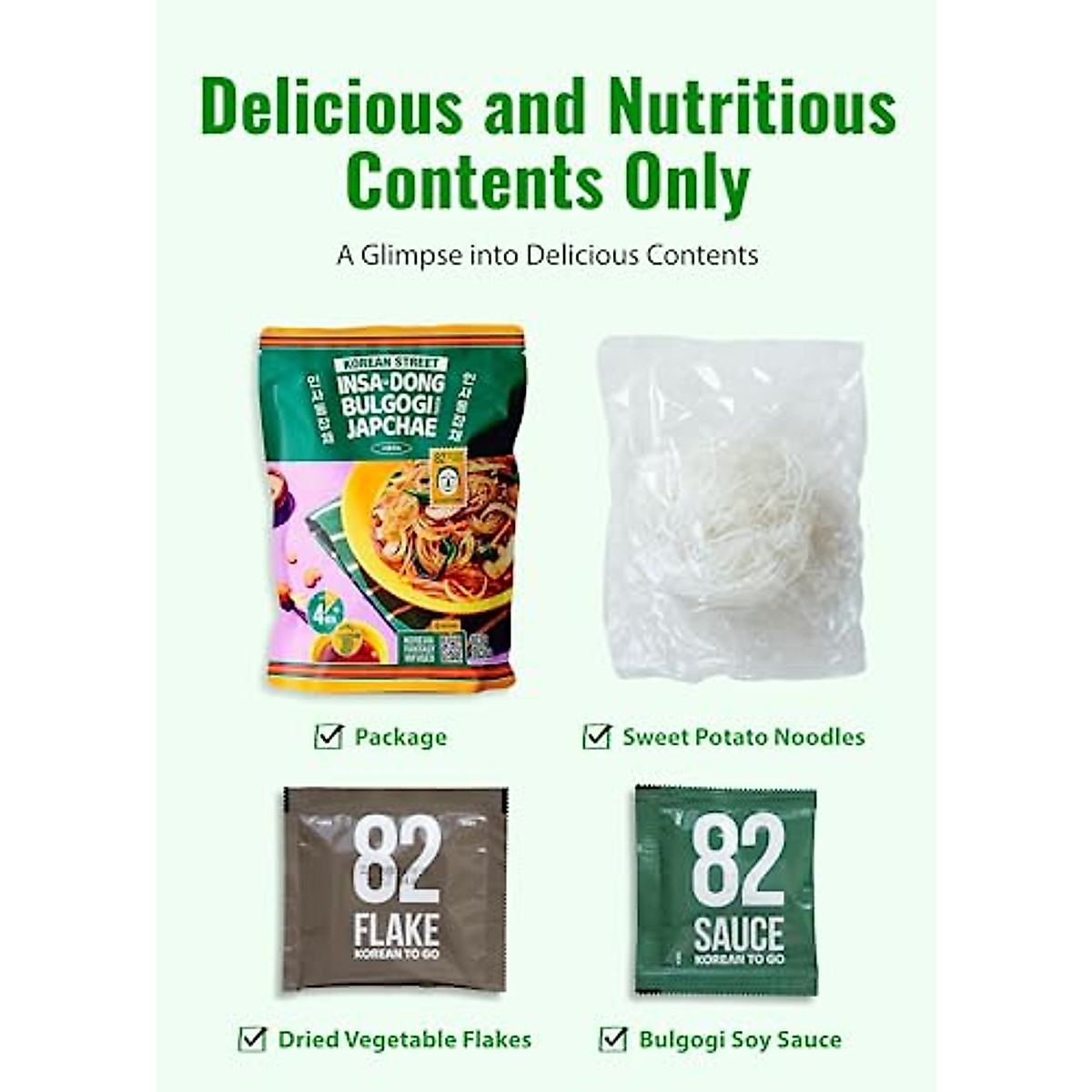 Korean Street Korean Food Japchae, Delicate Low calorie Glass Noodles - Irresistible Delight of Sweet & Savory Harmony (Sweet & Savory)