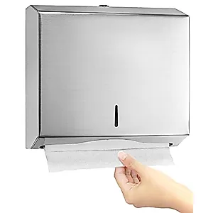 Alpine Industries C-Fold/Multifold Paper Towel Dispenser - Brushed Stainless Steel (290 C Folds/ 380 Multi-Fold)