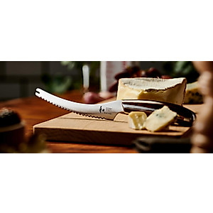 [NAGOMI] 5 inch Serrated Cheese Knife - Made in Seki, Japan - Blade in 440A and Comfortable Pakkawood Handle - Japanese Sharp Knife