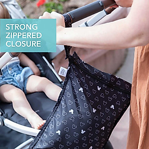 Bumkins Disney Waterproof Wet Bag for Baby, Travel, Swim Suit, Cloth Diapers, Pump Parts, Pool, Gym, Toiletry, Strap to Stroller, Daycare, Zipper Reusable Bag, Packing Pouch, Mickey Mouse Icon