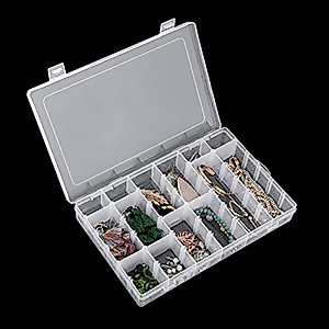 RIVERTREE Earring Box Organizer Jewelry Storage Container Clear Plastic with Lid and Adjustable Dividers 36 Grids Compartment Travel