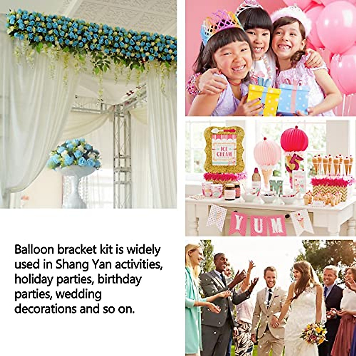 6 Sets Balloon Stand Kit, Table Balloon Stand Holder, Reusable Centerpiece with Base for Birthday Decorations, Party, Wedding and Graduation Decorations