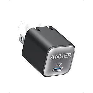 USB C GaN Charger 30W, Anker 511 Charger (Nano 3), PIQ 3.0 Foldable PPS Fast Charger for iPhone 15/15 Pro/14/14 Pro Max/13, Galaxy, iPad (Cable Not Included)-Phantom Black