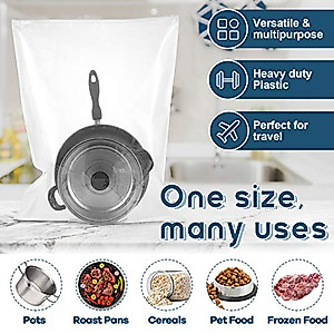 Clear bags for clothes storage, toys, snack bags and food saver, beach bag travel organizer - 5 gallon ziplock bags - sealable zipper and slider jumbo baggies - Extra large ziplock bag - {Pack of 5}