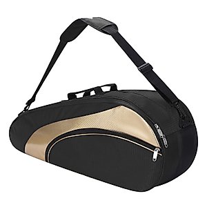 ITODA Tennis Racquet Cover Bag, Sports 3-6 Rackets Paddle Badminton Carry Case Dustproof Waterproof Separation Shoes Pocket Storage Outdoor Bag with Adjustable Shoulder Strap