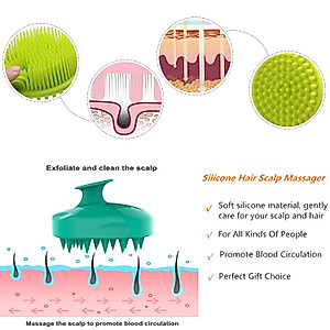 Cinlitek Silicone Body Scrubber & Scalp Massager, Long Handle Back Scrubber for Shower Brush,Exfoliating Body Scrubber, Shower Scrubber for Body Brush, Hair Dandruff Shampoo Brush for Men,Women&Kids