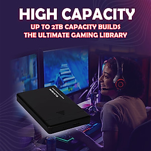 Suhsai External Hard Disk for Gaming, USB 3.0 Portable HDD Storage & Backup Drive for Laptop, Desktop, Playstation Xbox Game - Suitable with Windows, Mac, Game Console, PS4, PS5 (320GB - Black)