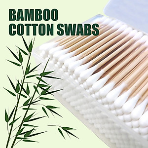 5 Packs Bamboo Cotton Swabs, Wooden Cotton Swabs 1000pcs