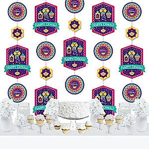 Big Dot of Happiness Happy Diwali - Festival of Lights Party DIY Dangler Backdrop - Hanging Vertical Decorations - 30 Pieces