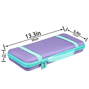 co2CREA Hard Case Replacement for Logitech POP Keys Mechanical Wireless Keyboard, Purple Case + Daydream Mint Zipper