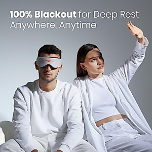 Manta Sleep Mask - 100% Light Blocking Eye Mask, Adjustable Sleeping Mask with Detachable Eye Cups, Ultra Comfortable for Women & Men, Zero Pressure on Lashes, Perfect for Deep Rest/Travel/Shift Work