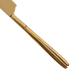 Koyal Wholesale Modern Cake Server Set - 2-Piece Gold Wedding Cake Cutter & Server With Handle