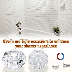 Single Shower Faucet Handle Replacement for Price Pfister Style Avante Series 940-240 or 940-950a, Clear Acrylic Shower Knob Replacement use for Bathroom Sink (940-950A)