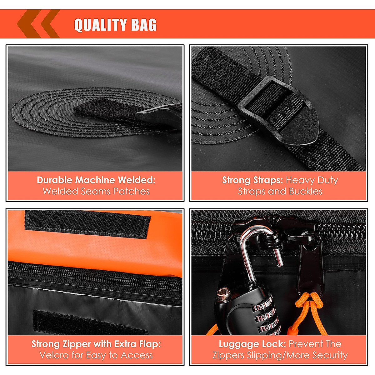MeeFar Hitch Mount Cargo Carrier Bag Soft Shell 100% Waterproof 20 Cubic Feet (59" 24" 24") Include 8 Reinforced Straps for Truck Pickup All Vehicle with Steel Cargo Basket