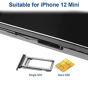 MMOBIEL SIM Card Tray Compatible with iPhone 12 Mini – SIM Slot Tray Holder – SIM Holder Replacement – Incl. SIM Card Removal Tool and Waterproof Rubber Seal Ring - Black