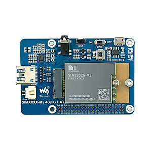 Coolwell Waveshare SIM8202G-M2 5G HAT with Antennas, Support 5G/4G/3G Snapdragon X55 Onboard, Multi Mode Multi Band, for Regions with 5G Sub-6G Signal Coverage