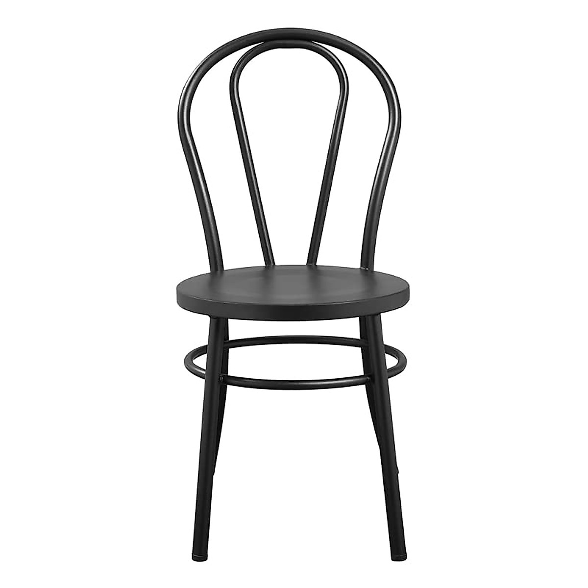 OSP Home Furnishings Odessa Cafe Bistro Metal Dining Chair 2-Pack, Matte Black Finish