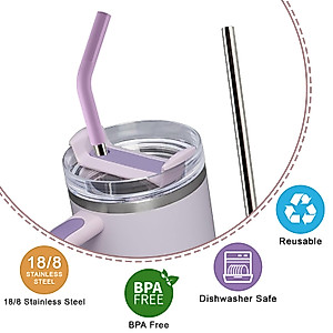 Replacement Straws for 40oz Tumblers,Metal Straws Reusable for Stanley 40oz Cup, 40 oz Tumbler Straw for Simple Modern,4 Pack 12" Extra Long Stainless Steel Straws with Silicone Tips and Cleaner Brush