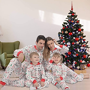 ANGELGGH Family Matching Christmas Onesie Pajamas, Vacation Cute Printed One Piece Pajamas, Xmas Hooded Holiday Sleepwear (Men, XL, White-snowman)