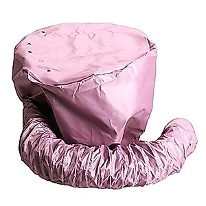 Bonnet Hair Dryer Comfortable Use Flexible Nylon Long Hose Bonnet Deep Conditioning Hair Dryer (Pink)