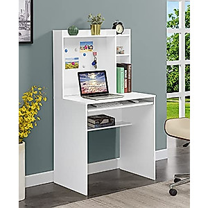 Convenience Concepts Designs2Go Student Desk with Magnetic Bulletin Board and Shelves, White