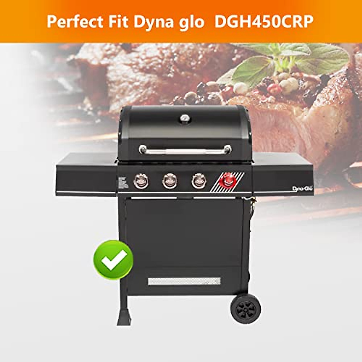 Hisencn Grill Heat Plate Replacement for Dyna-Glo DGH450CRP, Flavorizer Bars for Dyna-Glo 4 Burner Grill, Porcelain Steel Heat Tents, 4 Pack