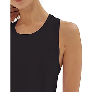 sissycos Women's Workout Racerback Tank Tops Loose Fit Sleeveless Athletic Shirts (Black, XX-Large)