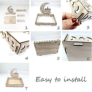 KYMY Eid Mubarak Dessert Tray,Moon Star Plate Tray for Islamic Muslim Festival Party,Dessert Food Fruit Storage Tableware for Ramadan and EID Mubarak