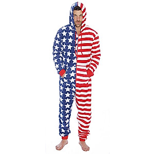 #followme American Flag Adult Onesie Pajamas M6423-NEW-XL