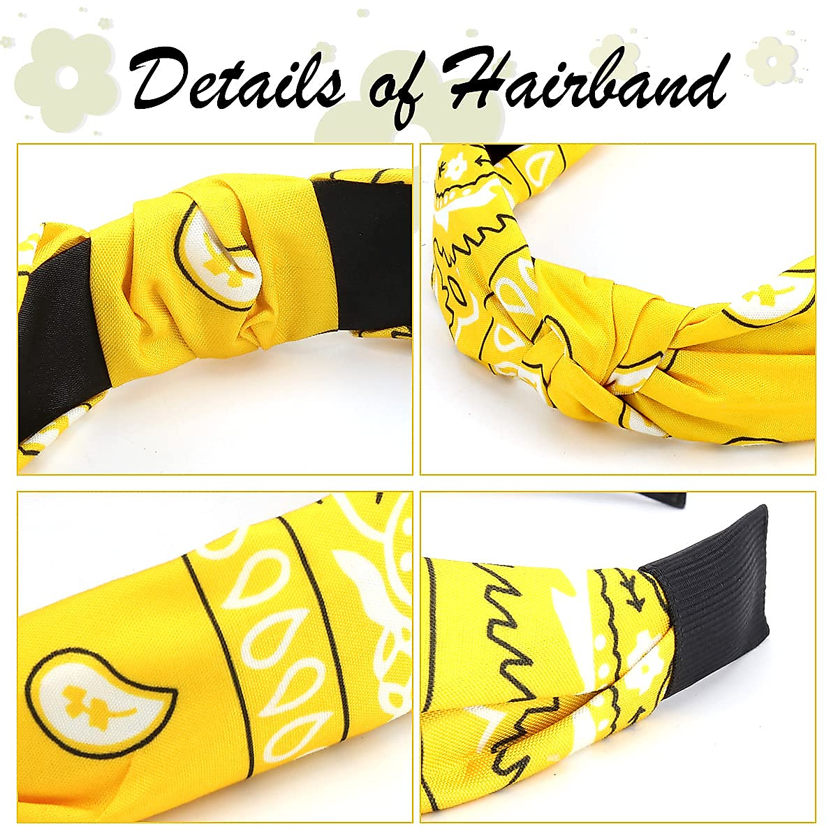 TOBATOBA Knotted Paisley Hair Bandanas - 10 Pack Wide Turban Headbands, Vintage Boho No Slip Fashion Headbands for Women