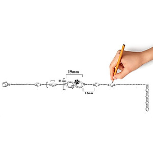 Fenthring Cat Dog Paw Print Bracelet Sterling Silver Infinity Heart Puppy Paw Memorial Mothers Day Bracelets for Women Jewelry Gifts