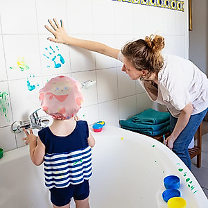 TCOTBE 3 Pcs Kids Shower Caps Rabbits Prints Double Layers Children Shower Caps PEVA Bath Hats for Kids Reusable Cartoon Animal Kids Bonnets Hair Covers for Boys and Girls