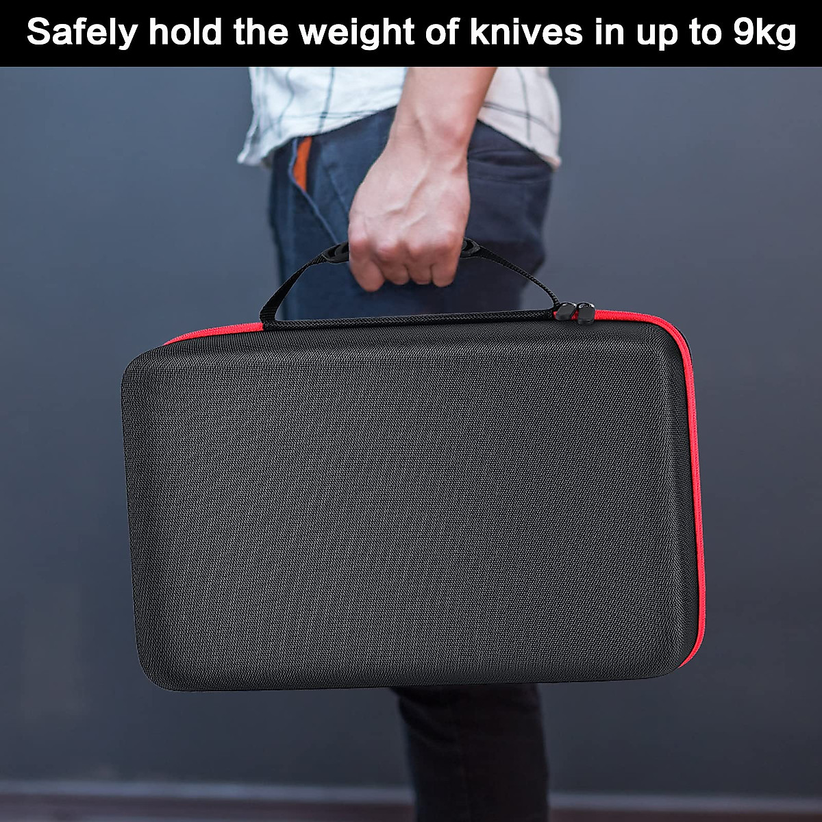 Knife Display Case for 64+ Pocket Knives, Folding Knives Cases for Collections, Butterfly Knife Storage Bag Holder Roll Organizer for Survival, Tactical, Outdoor, Kitchen, EDC Mini Knife (Box Only)