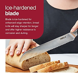 Zyliss Comfort Pro Bread Knife - Full Tang Bread Knife - Ice Hardened Stainless Steel Kitchen Knife - Crumble-Free Kitchen Cutlery - Black/Stainless Steel - 8 inches