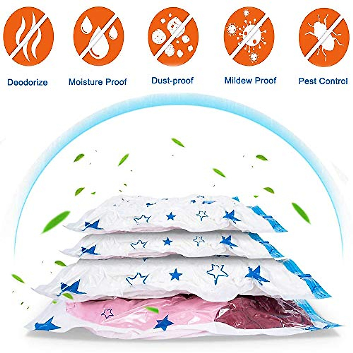 Vacuum Storage Bags, Space Saver Bags and Travel Storage Compression Bags for Clothes, Comforter, Pillows, Blankets, Plush Toys(2pack) (47x40in)