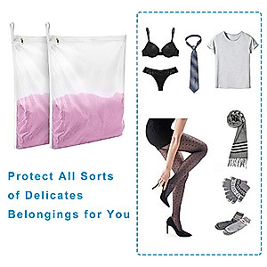 GOGOODA Delicates Laundry Bags, Fine Mesh Wash Bag for Lingerie, Underwear, Bra, Silk, Socks with Hanging Loop