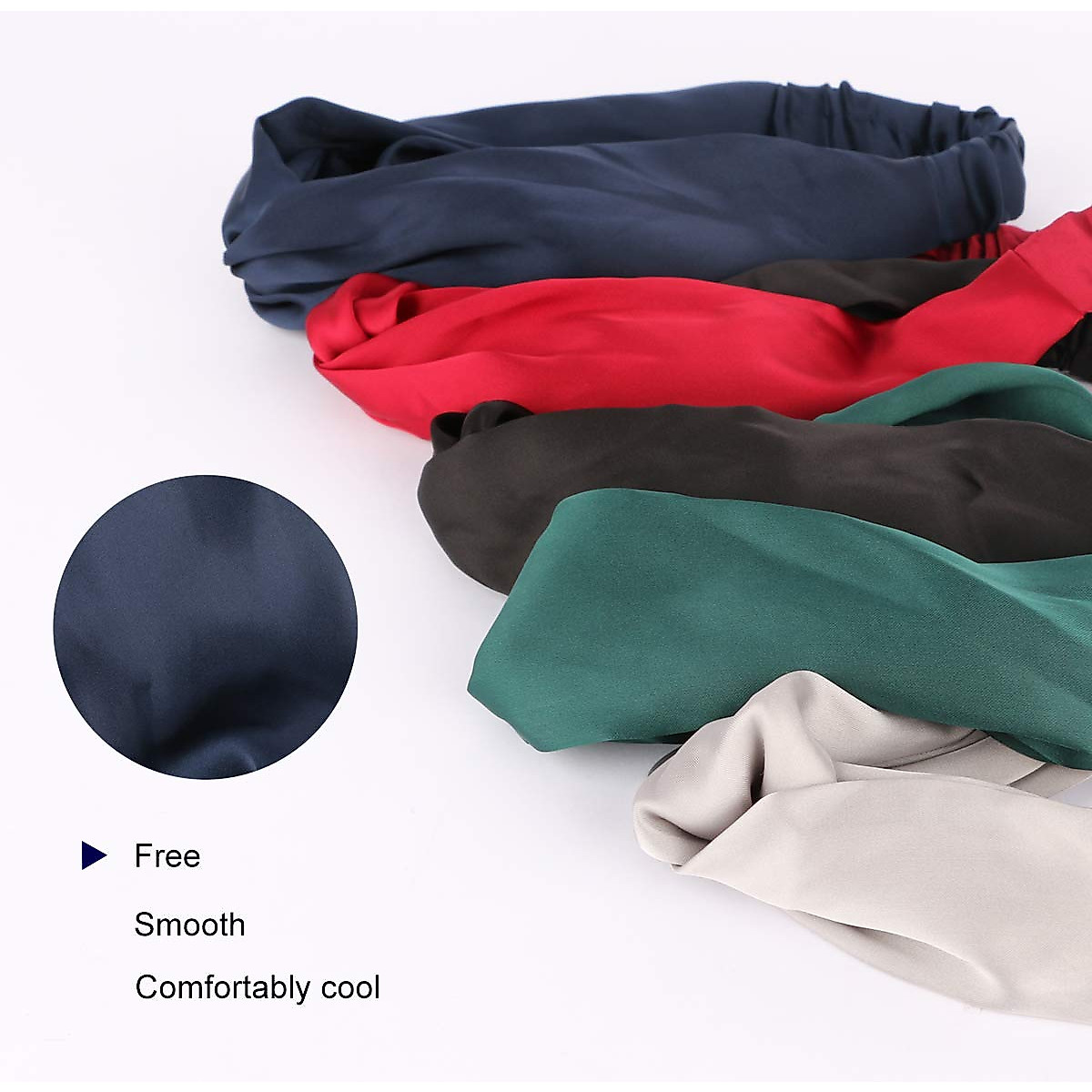 driew Satin Headband, Silk Headbands for Women Pack of 5