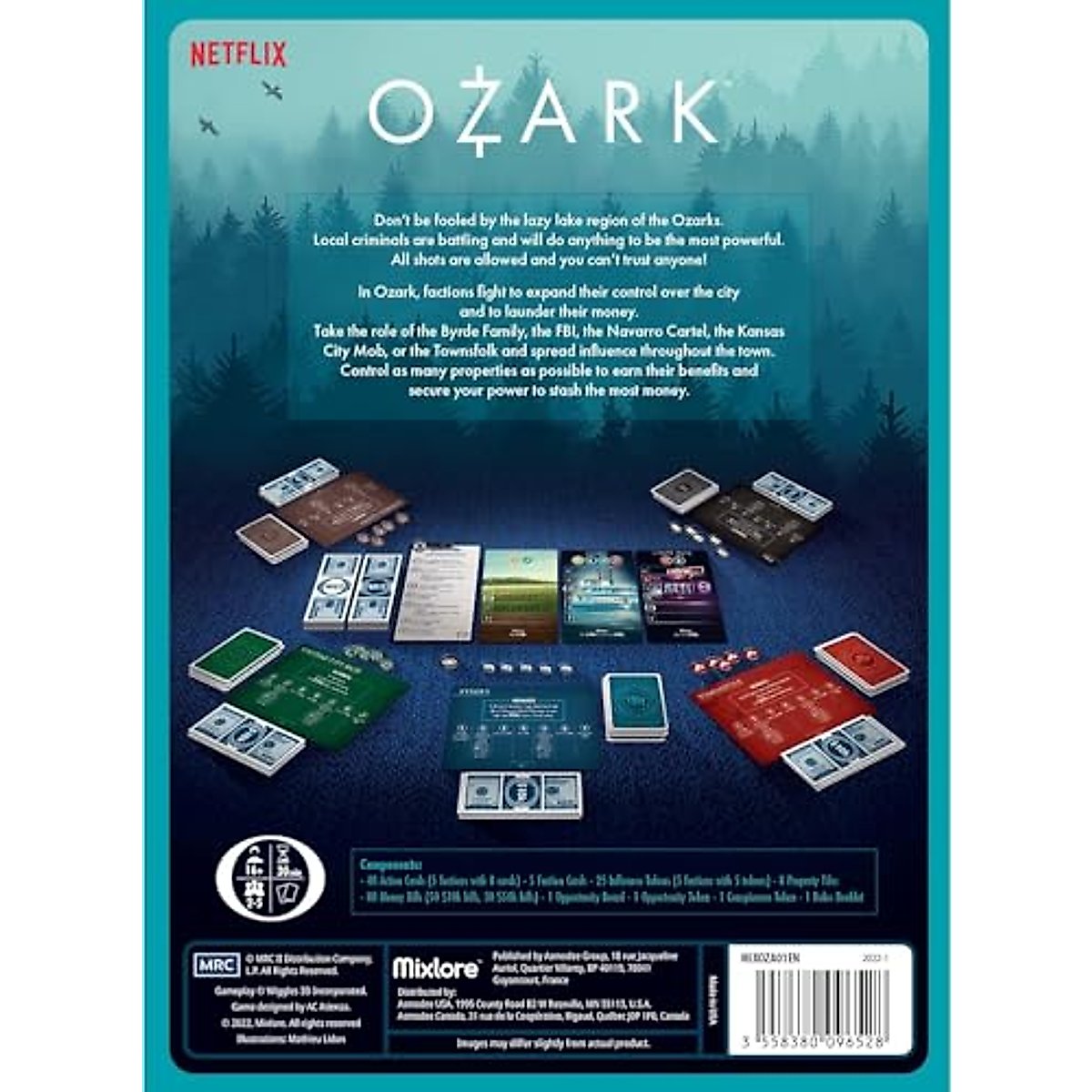 Mixlore Ozark The Board Game | Territory Control Strategy Game | Based on The Hit Netflix TV Series | Ages 16+ | 2-5 Players | Average Playtime 30 Minutes | Made by Mixlore