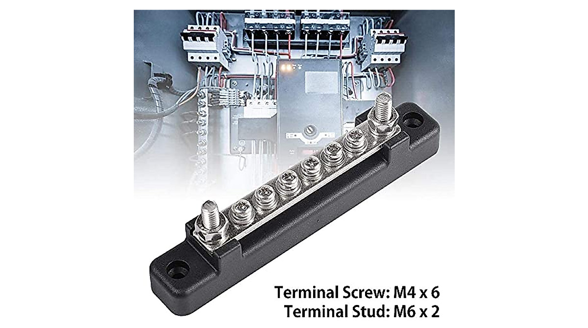 6 Terminal Bus Bar Kit for Power and Ground Distribution | Homtgoe