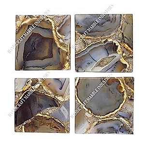 Valentine's Gifts Agate Coaster #4 Dark Brown design Color Coaster Wholesale Price Drink Coaster Tableware Bar Accessories Dinning Tableware
