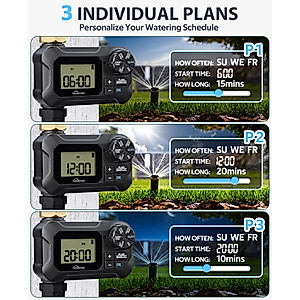 HOMENOTE Sprinkler Timer, Water Timer for Garden Hose, Programmable Hose Timer for Lawn Watering System Automatic Irrigation System with Rain Delay/Manual Mode, IP65 Waterproof