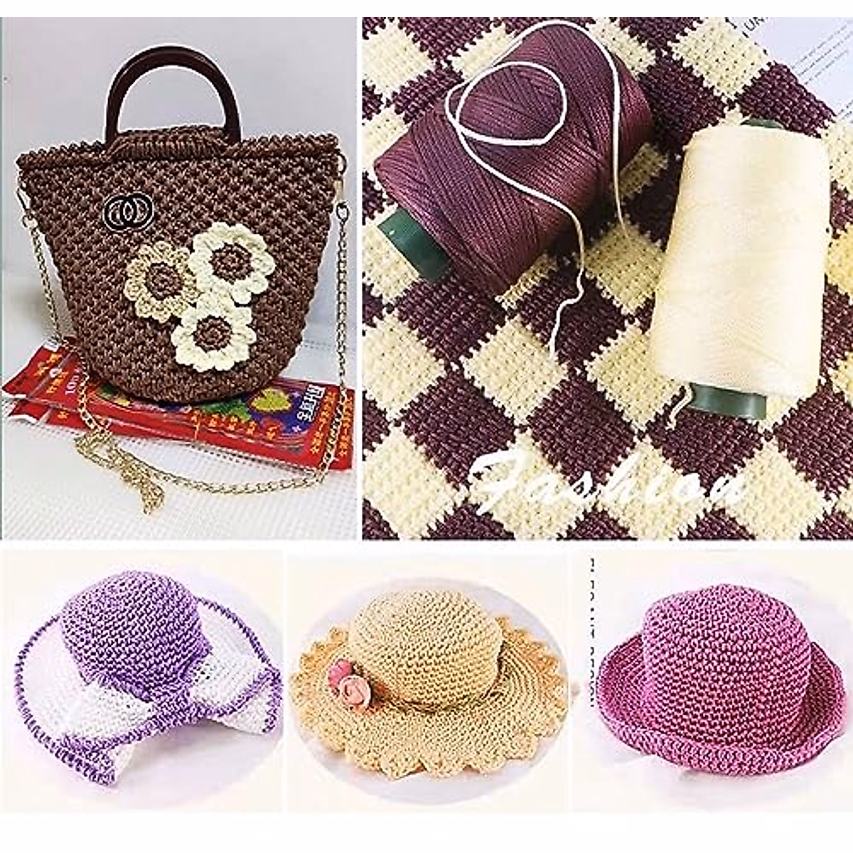 2Roll 200G 3mm Hollow Braided Polypropylene Rope,Lightweight Knitting Silk Thread,Bright Color Crochet Knit Yarn for Golf Courses, Trail Marking,Crowd Control,DIY Craft Projects