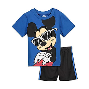 Disney Mickey Mouse Big Boys T-Shirt and Mesh Shorts Outfit Set Navy-Blue 8