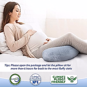 HOMCA Pregnancy Pillows for Sleeping Comma- Shape, Memory Foam Maternity Pillow, Body Pillow for Legs, Knees, Belly Support for Pregnant Women Belly Wedge Pillow with Washable Cover
