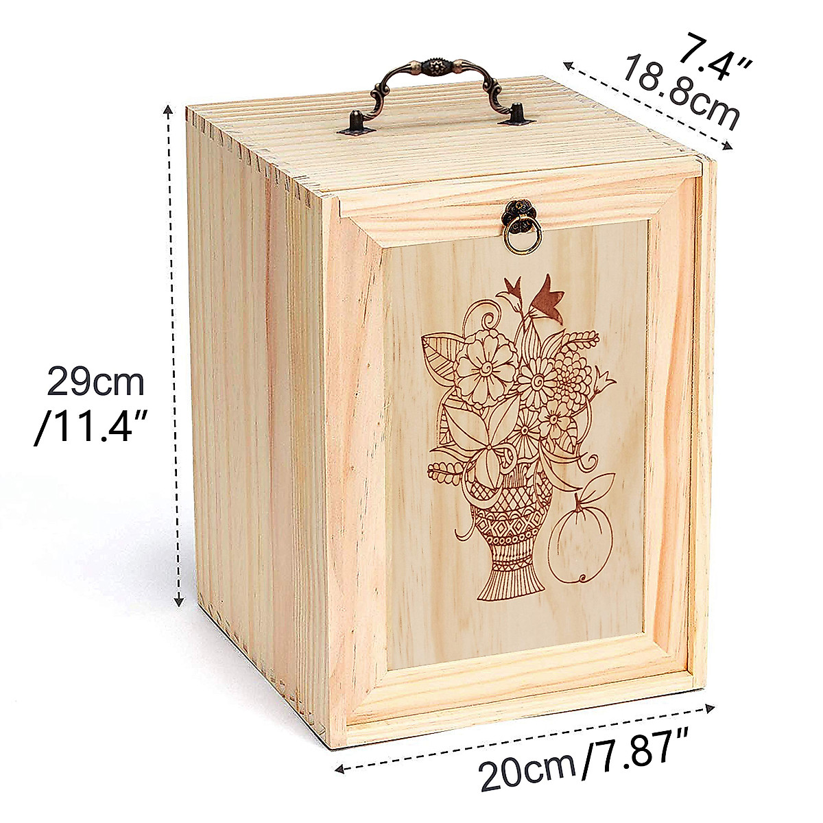 Essential Oil Bottles Storage for 60 Bottles - Holds 5 10 15 20 30 ml Travel Box For Young Living & Doterra bottles - Essential Oil Box Natural Wood(Update Version)