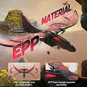 DEERC RC Plane,2.4GHz Remote Control Dragon Plane Toys,2CH 6-axis Gyro Stabilizer RTF Airplane with 2 Batteries,Easy to Fly for Adults Kids Beginners Boys